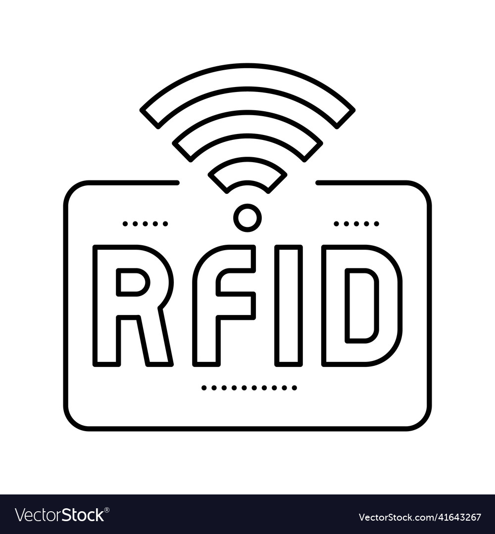 Rfid wireless sign line icon Royalty Free Vector Image Rfid wireless sign line icon Royalty Free Vector Image