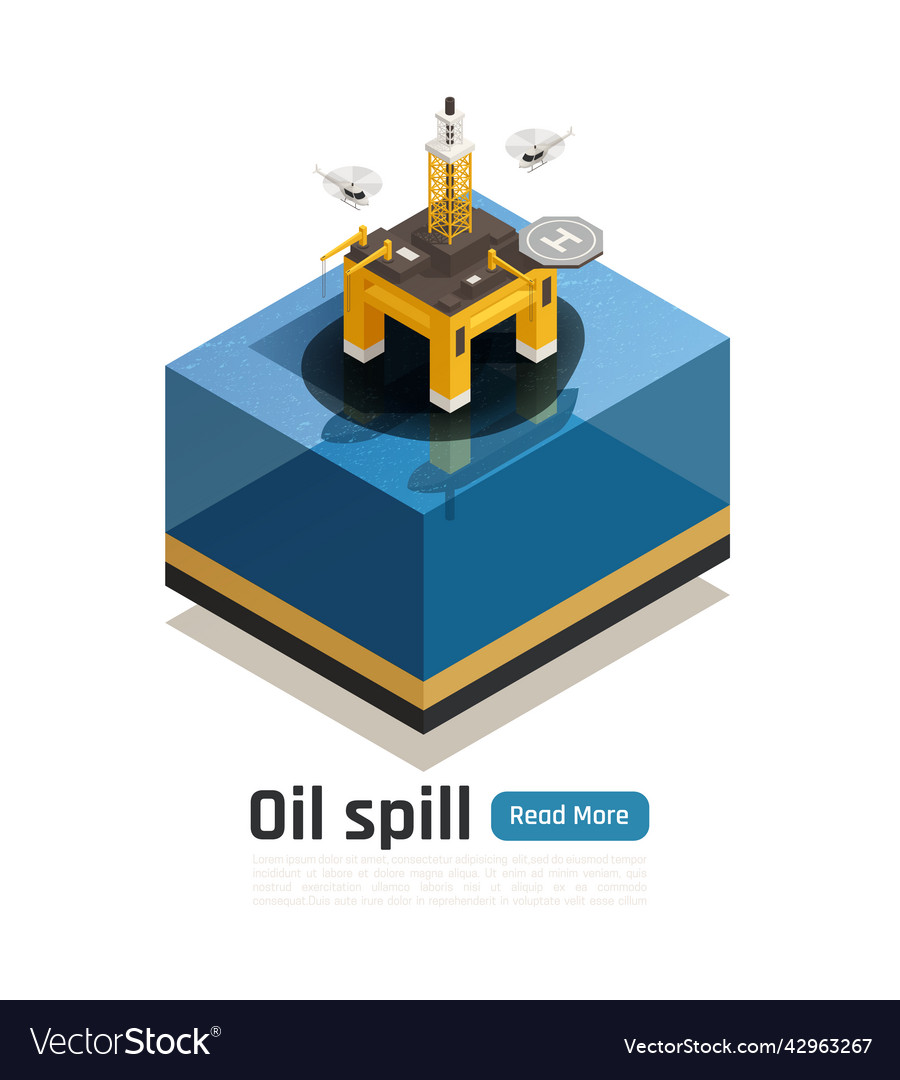 Sea platform damage composition Royalty Free Vector Image