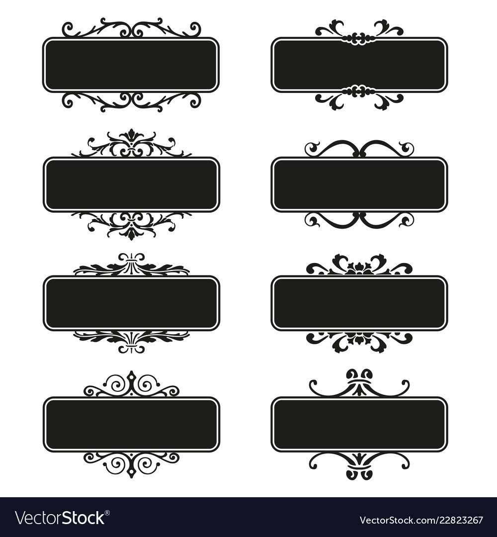 Set decorative florish frames Royalty Free Vector Image