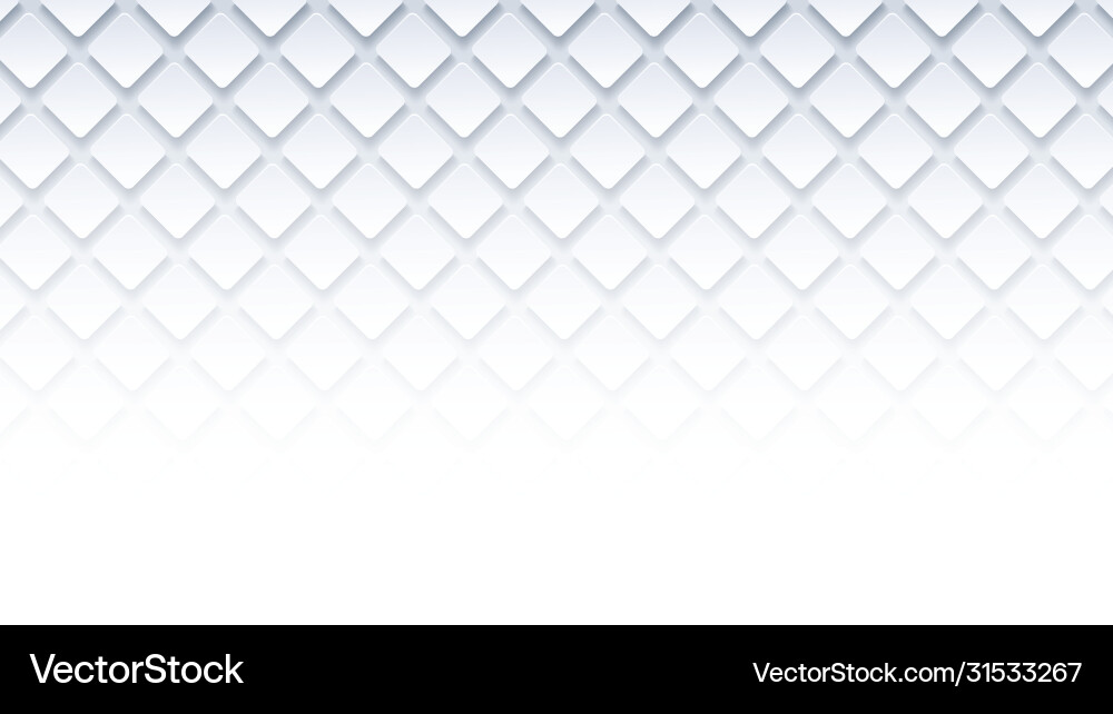 White geometric square background in paper art Vector Image
