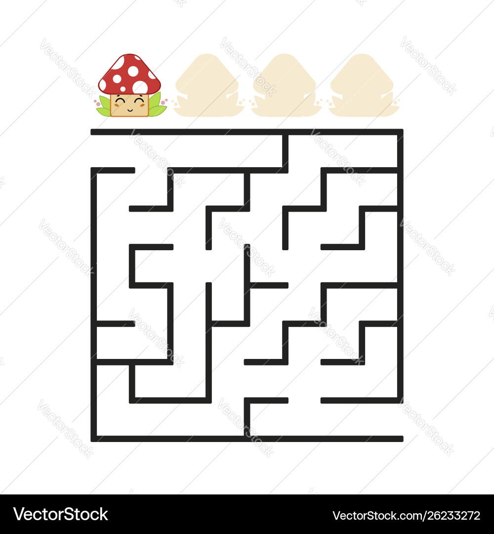 A colored square labyrinth with an entrance Vector Image