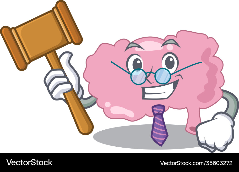 A wise judge brain mascot design wearing Vector Image