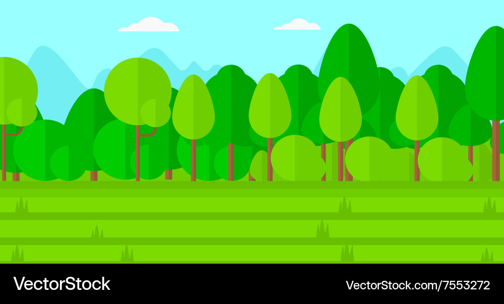 Background of green lawn with trees Royalty Free Vector