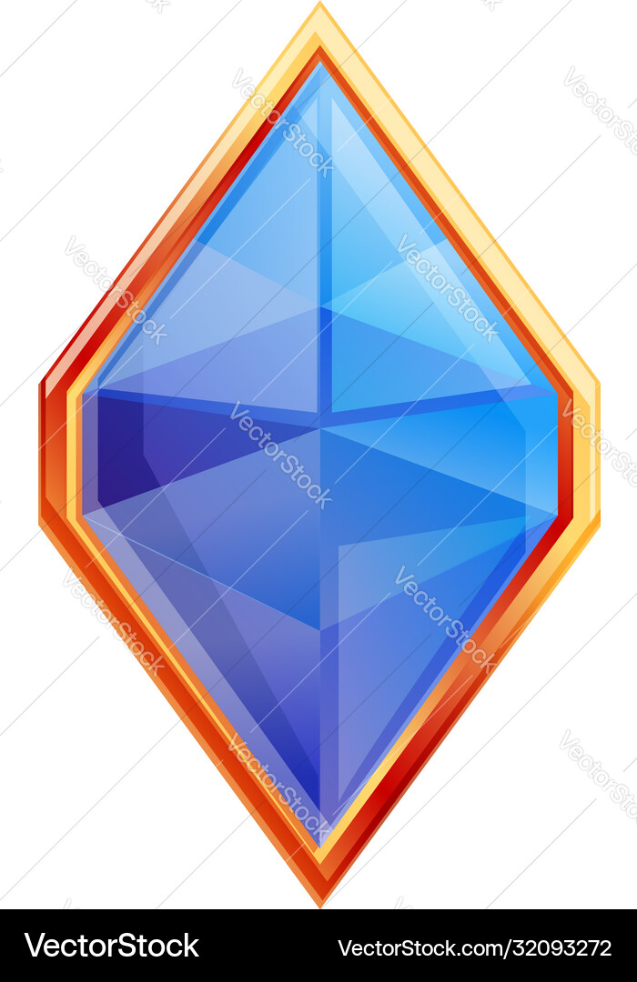 Blue precious gem icon cartoon style Royalty Free Vector