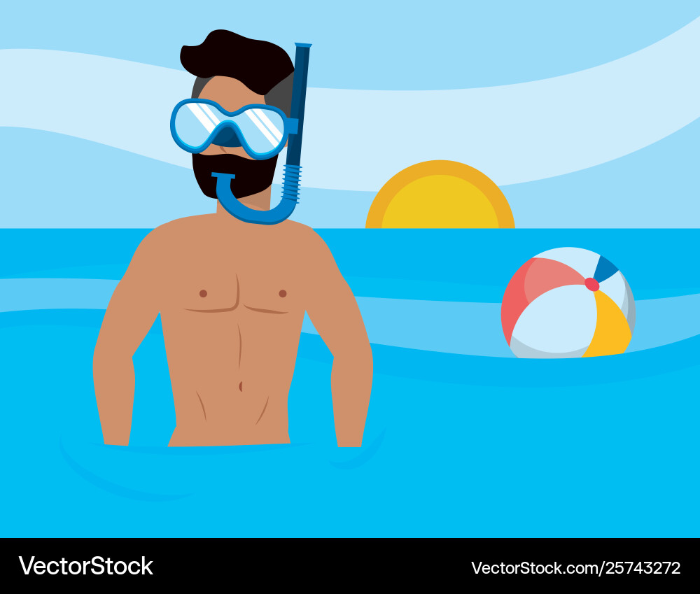 Boy with summer swimwear design Royalty Free Vector Image