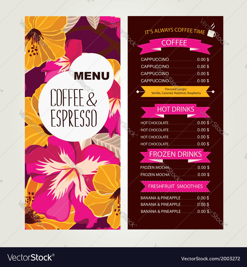 Cafe menu template design Royalty Free Vector Image