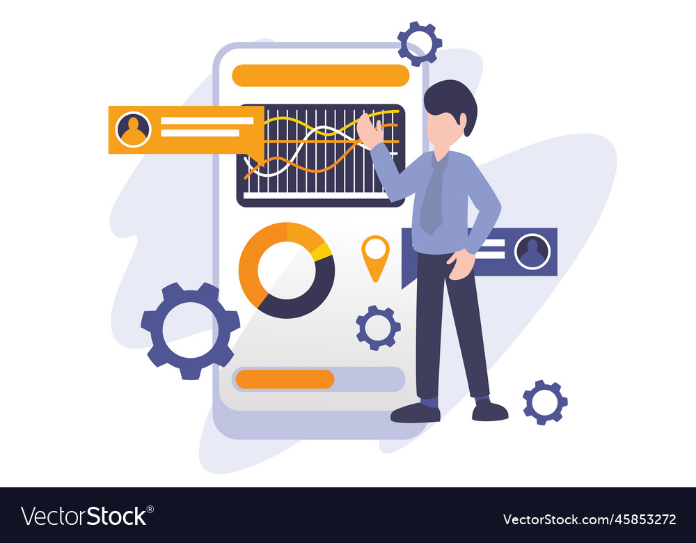 Chart diagram and data analysis concept business Vector Image
