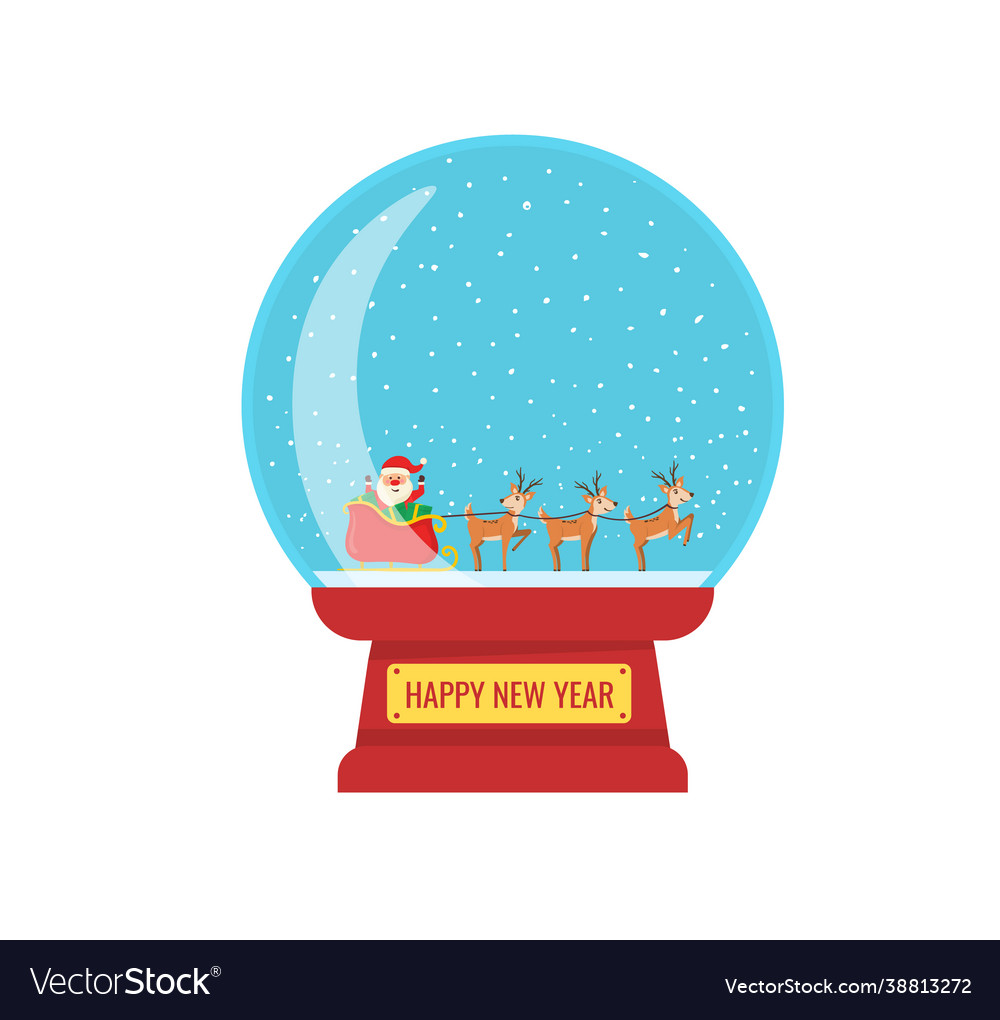 Christmas glass ball or souvenir snow globe Vector Image