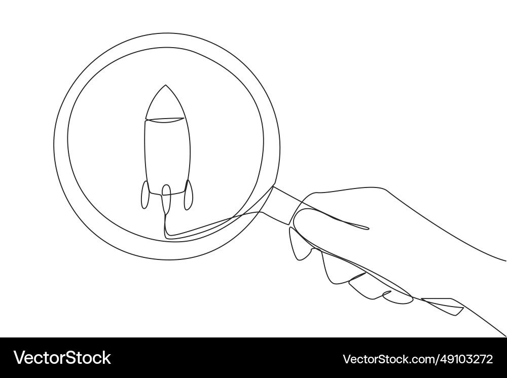 Continuous one line drawing of big hand holding Vector Image