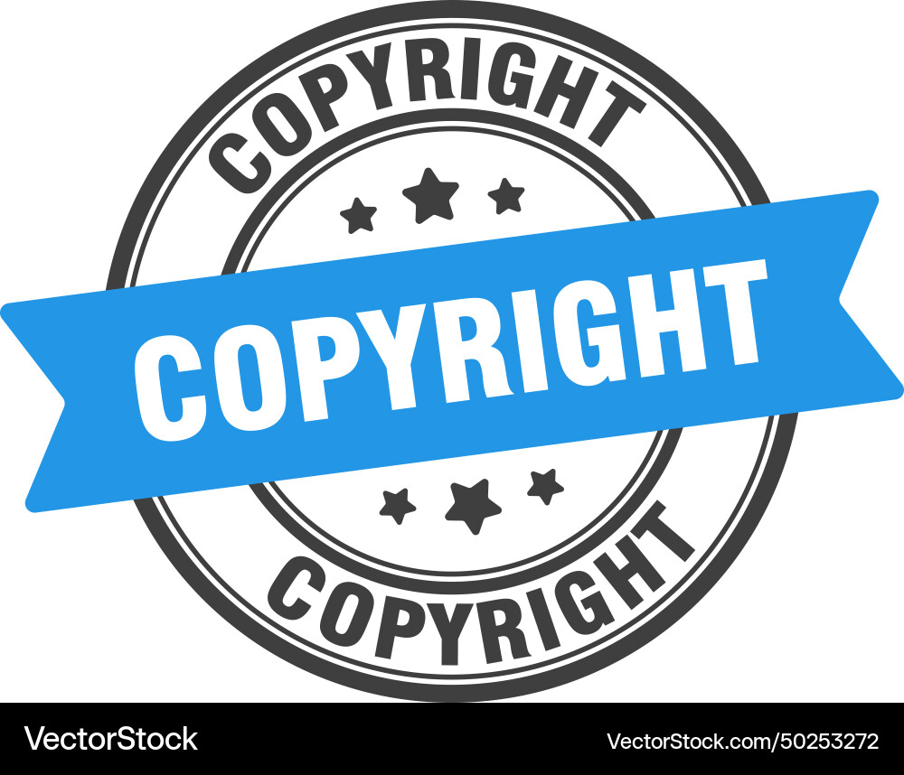 Copyright stamp label on transparent Royalty Free Vector