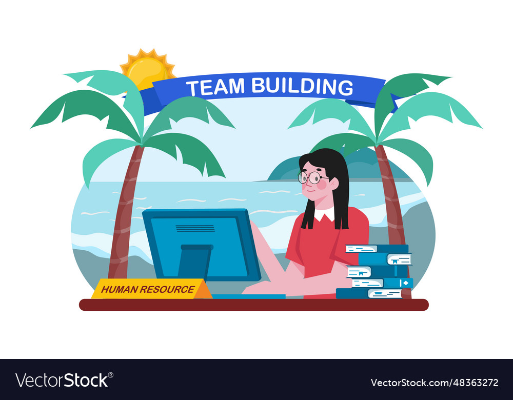 Human resources manager developing team building Vector Image
