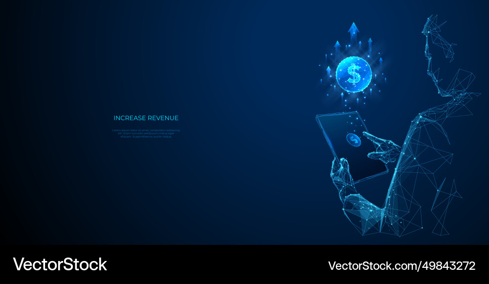 Increase revenue abstract businessmen touch Vector Image