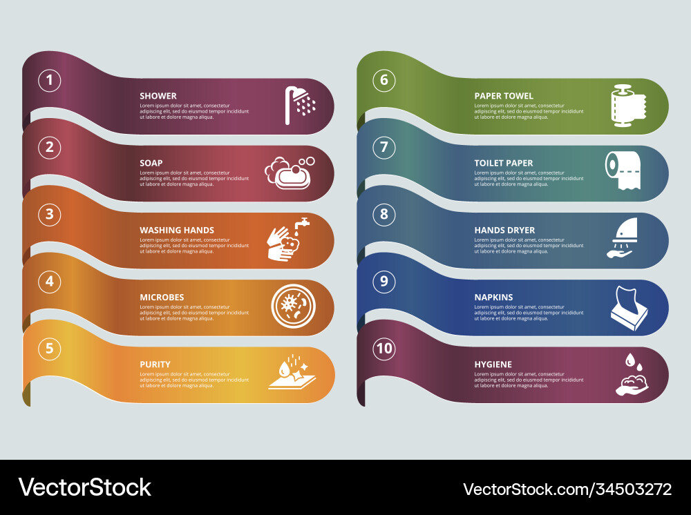 Infographic hygiene template icons in different Vector Image