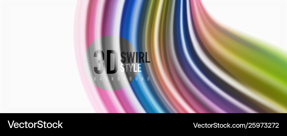 Modern liquid color flow on white - colorful Vector Image