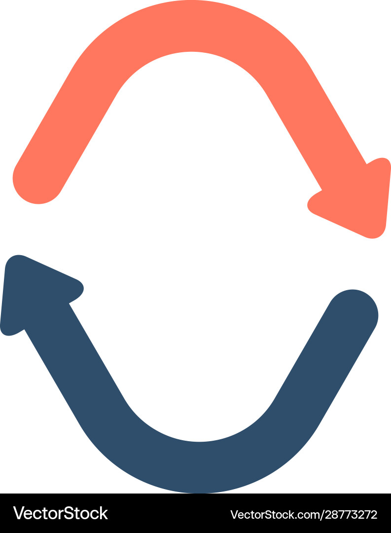 Refresh icon red and blue arrows stock isolated Vector Image