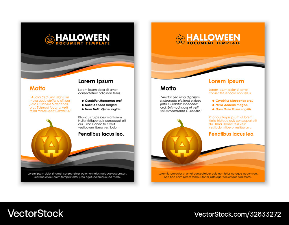 Seasonal autumn halloween document templates Vector Image