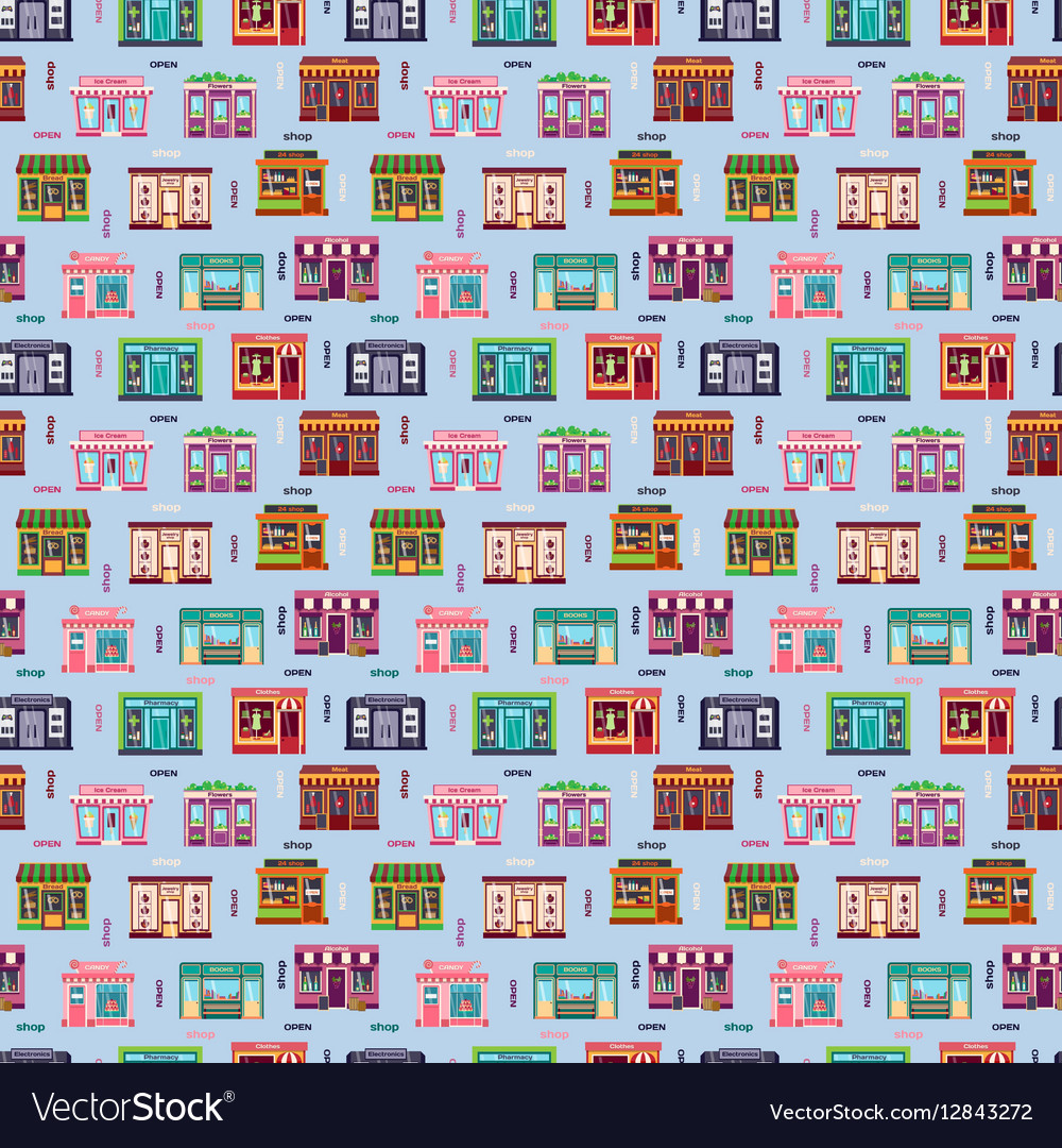 Shop facade pattern Royalty Free Vector Image - VectorStock