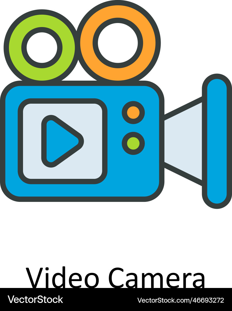 Video camera fill outline icons simple s Vector Image