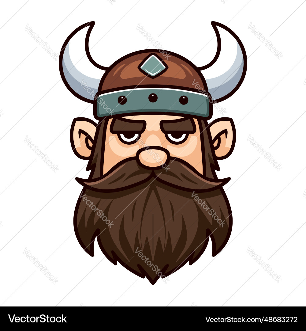 Viking head cartoon logo symbol Royalty Free Vector Image