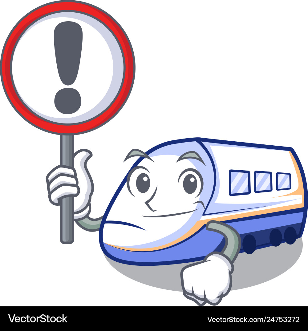 With sign shinkansen train in shape mascot Vector Image