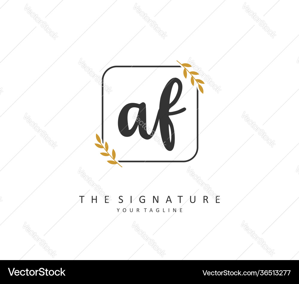 Af initial letter handwriting and signature logo Vector Image