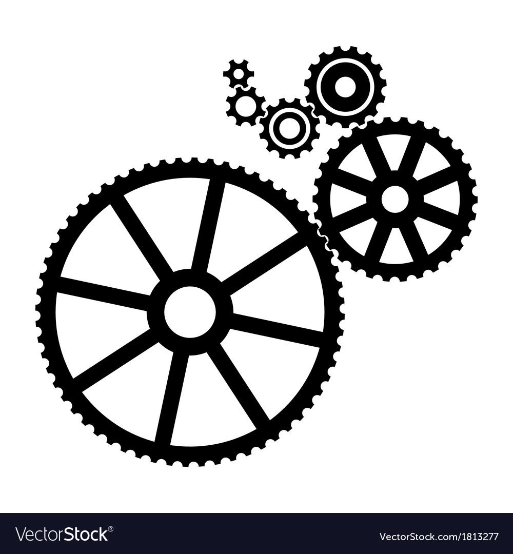 Black cogs Royalty Free Vector Image - VectorStock