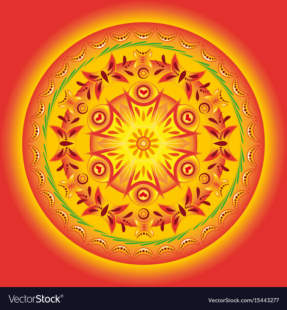 Circular pattern in orange Royalty Free Vector Image