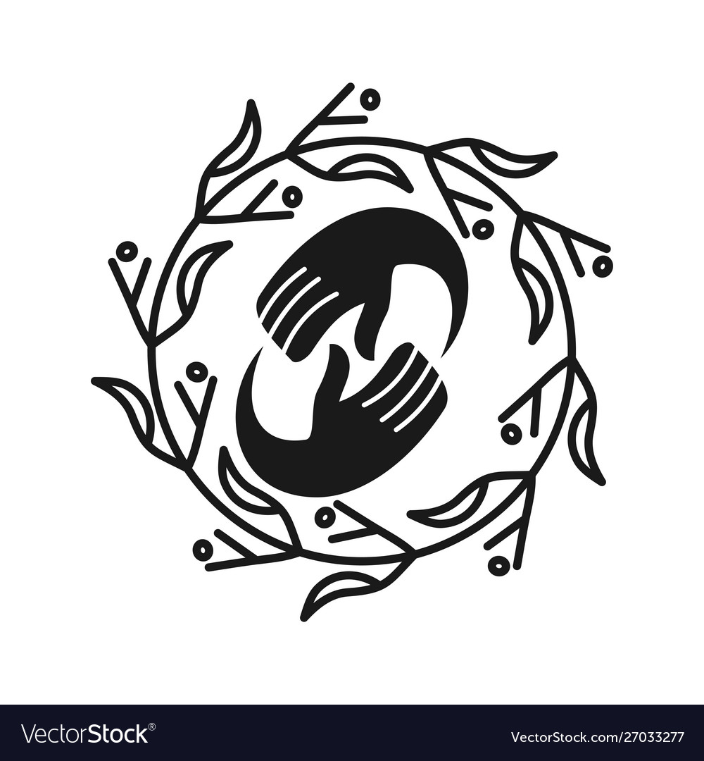 Commitment teamwork together business black logo Vector Image