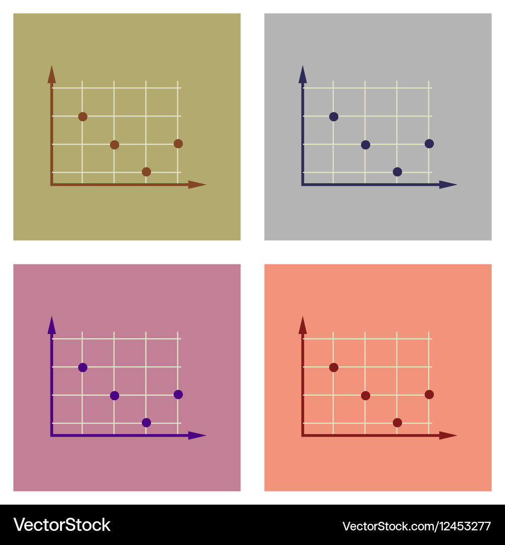 Concept of stylish flat design icons graph Vector Image