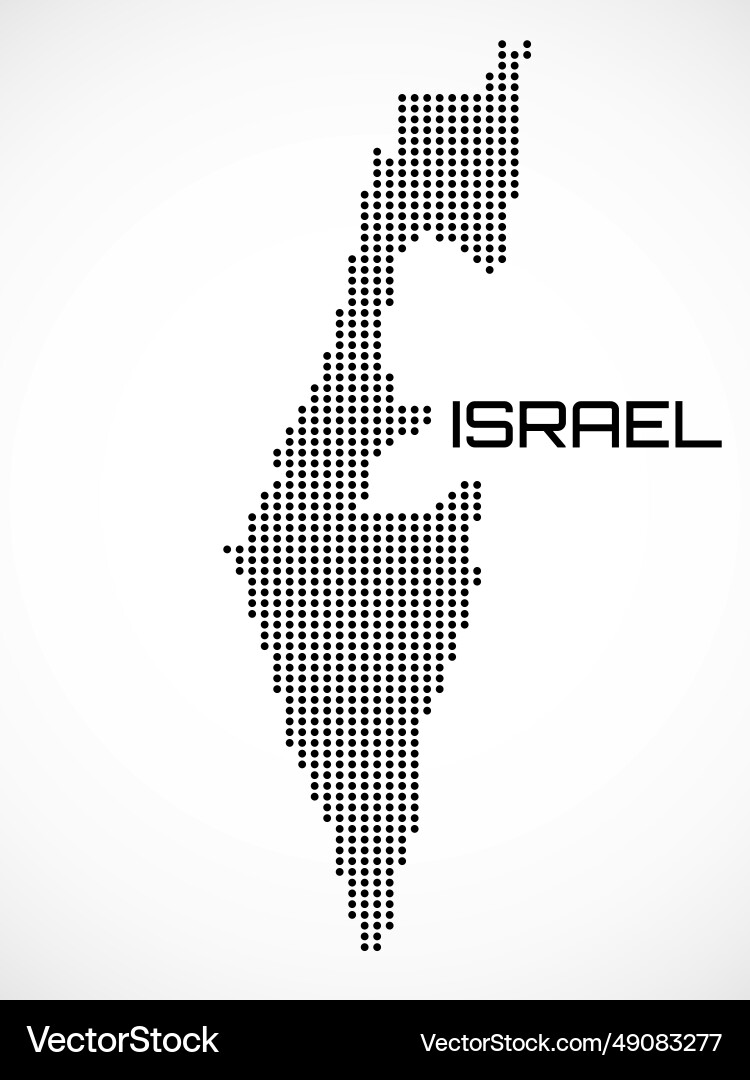Dotted map of israel on white background Vector Image