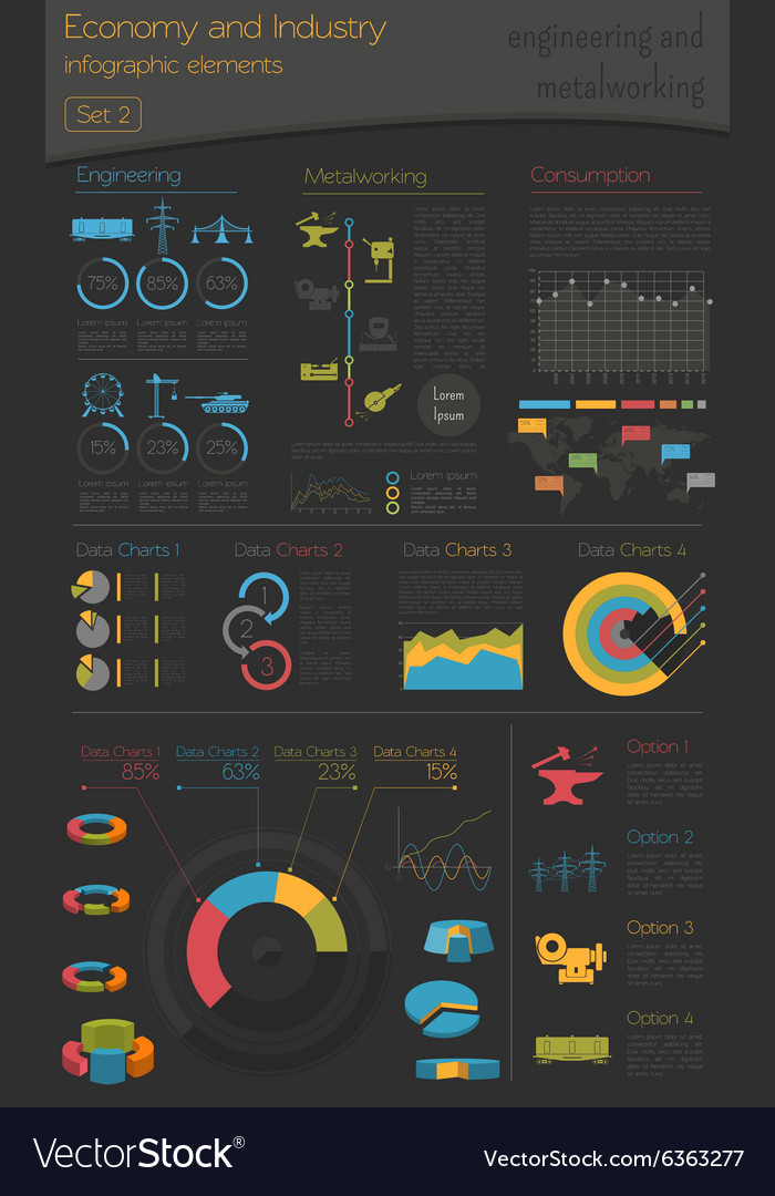 Economy and industry engineering and metalworking Vector Image