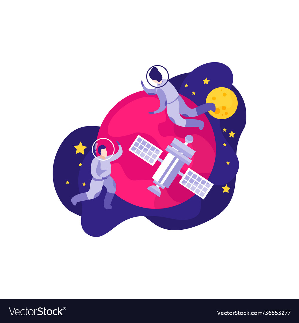 Floating in space composition Royalty Free Vector Image