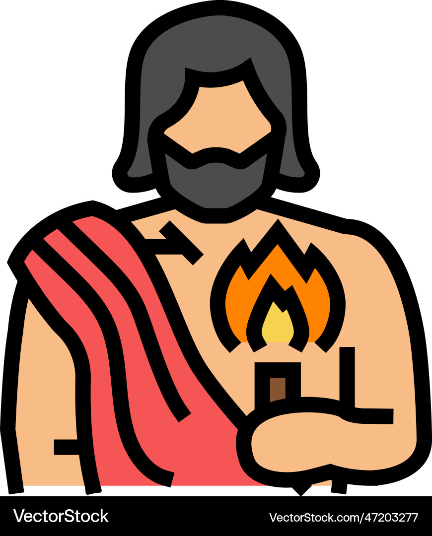 Prometheus greek god ancient color icon Royalty Free Vector