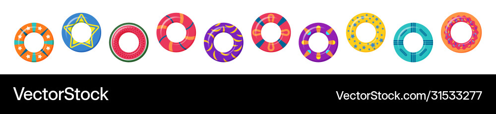 Set swimming rings Royalty Free Vector Image - VectorStock