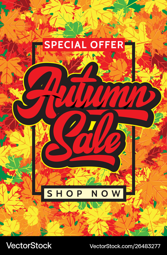 Template for design advertising on autumn Vector Image