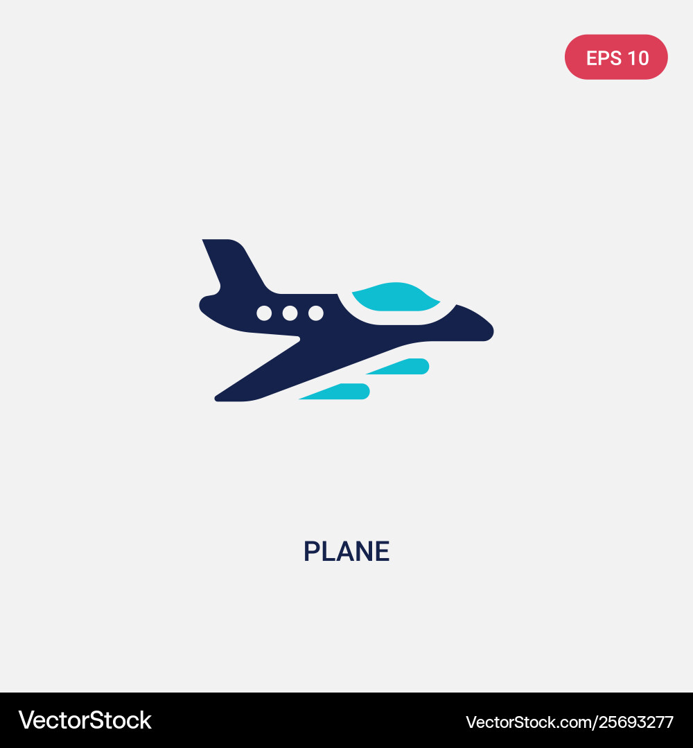 Two color plane icon from army concept isolated Vector Image