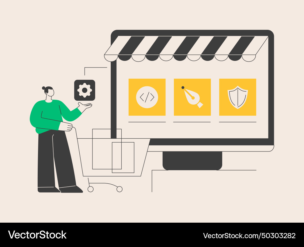 Digital service marketplace abstract concept Vector Image