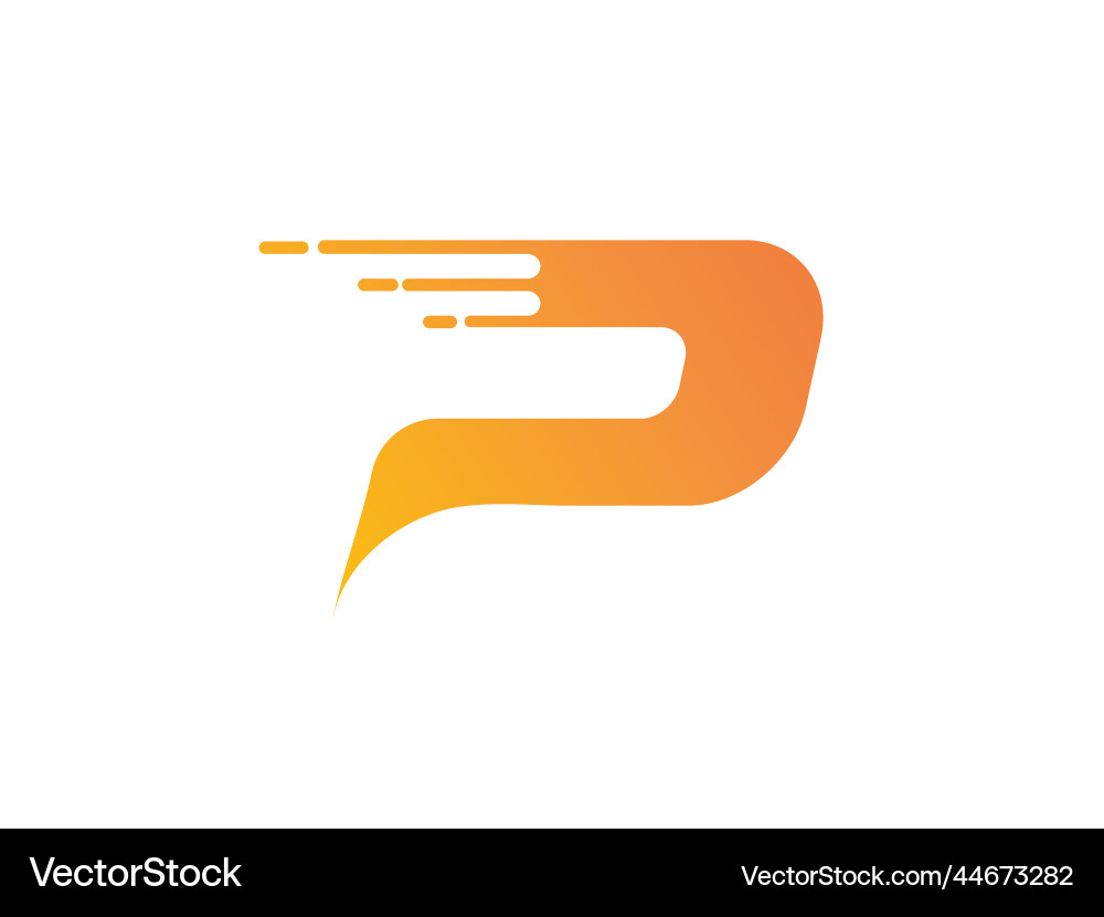 Fast p letter logo design speed p logo p Vector Image