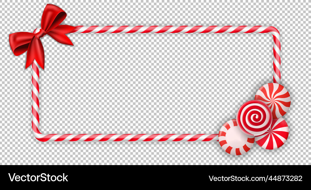 Frame christmas candy cane stick Royalty Free Vector Image