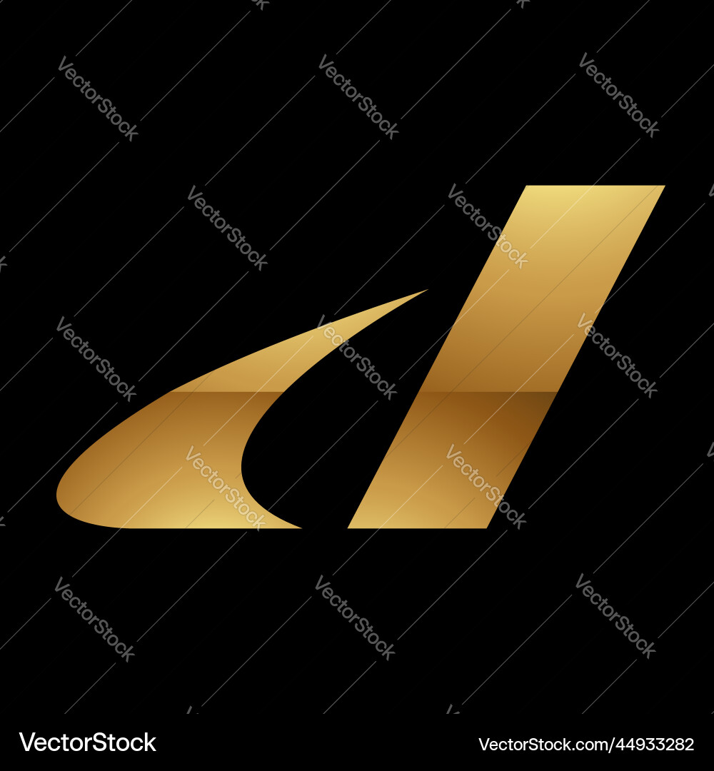 Golden letter d symbol on a black background Vector Image
