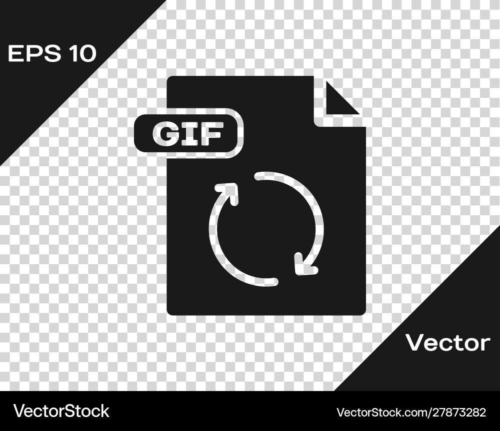 Grey gif file document download gif button icon Vector Image
