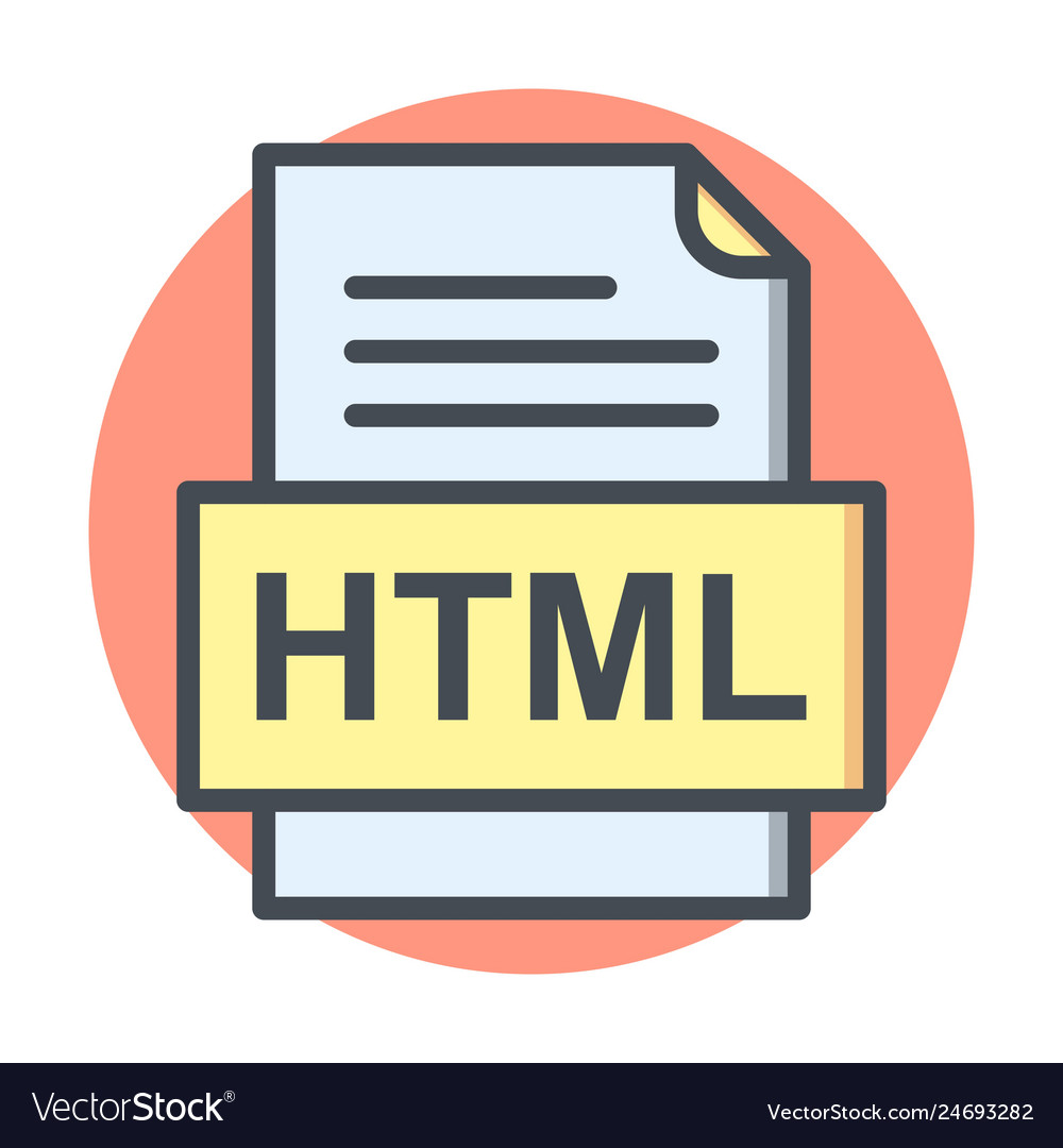 Html file document icon Royalty Free Vector Image