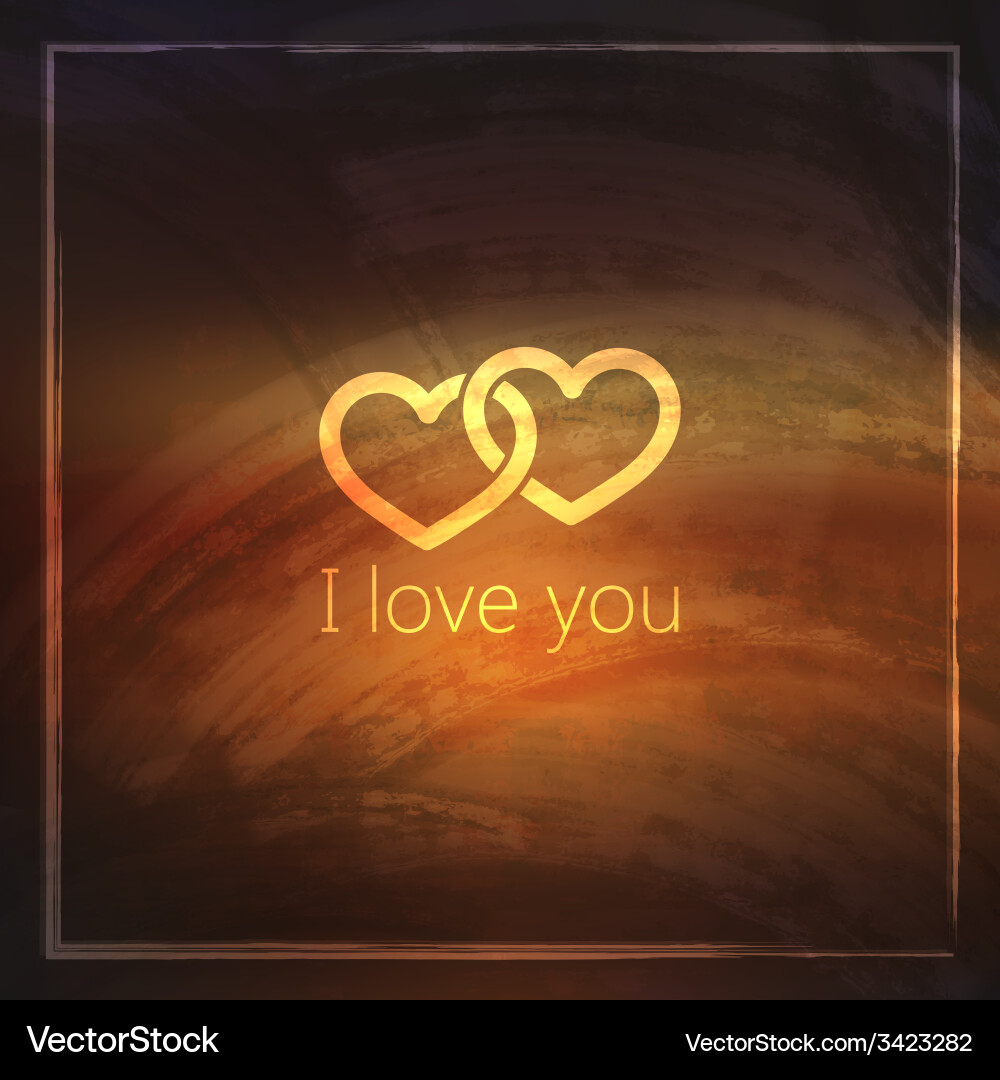 I love you abstract grunge background for web Vector Image
