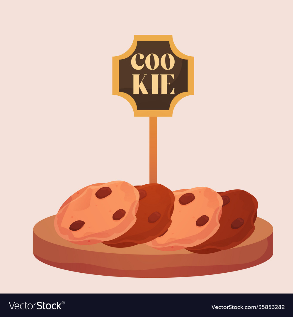 Isolated cookie table Royalty Free Vector Image
