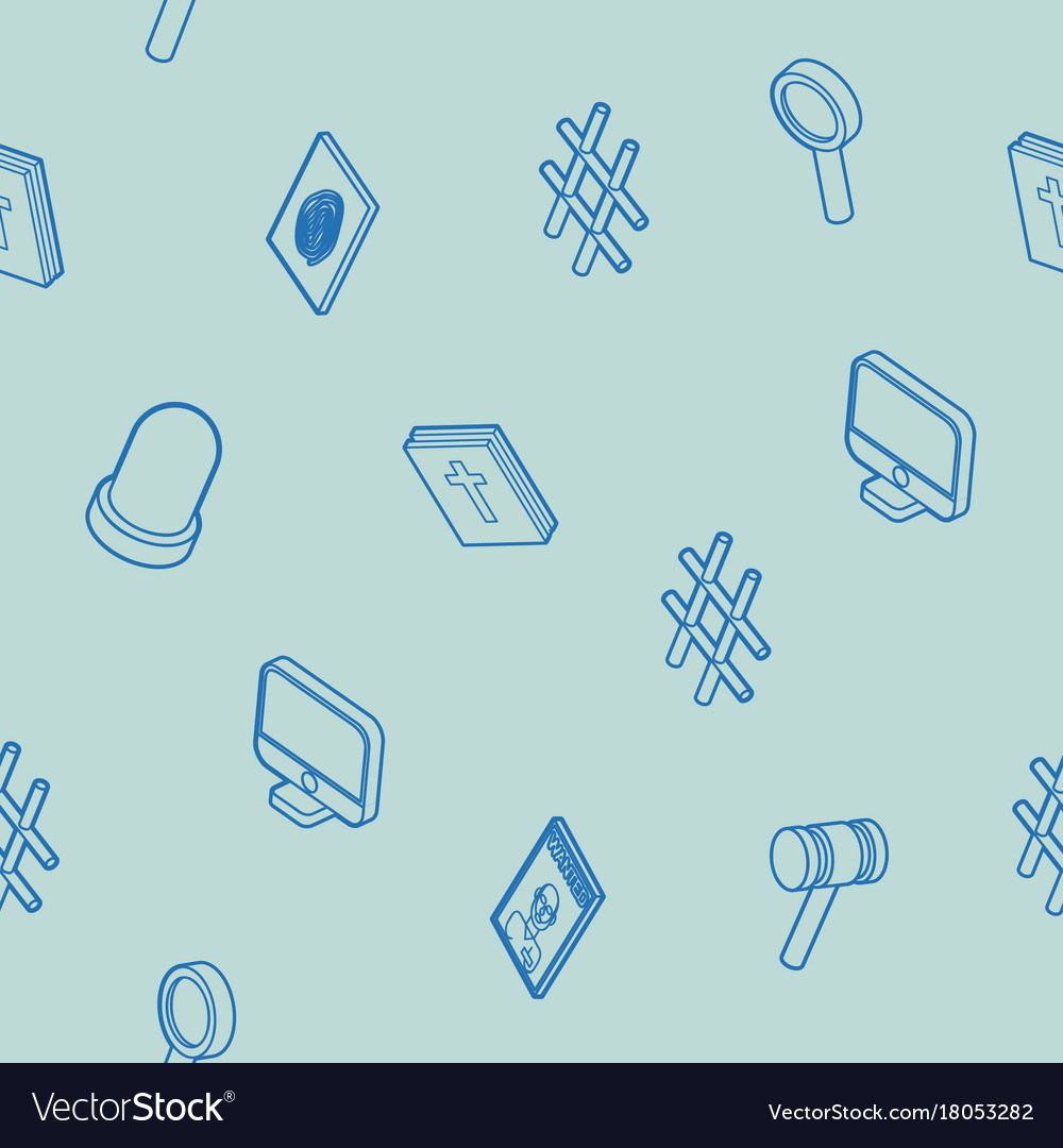 Law outline isometric pattern Royalty Free Vector Image