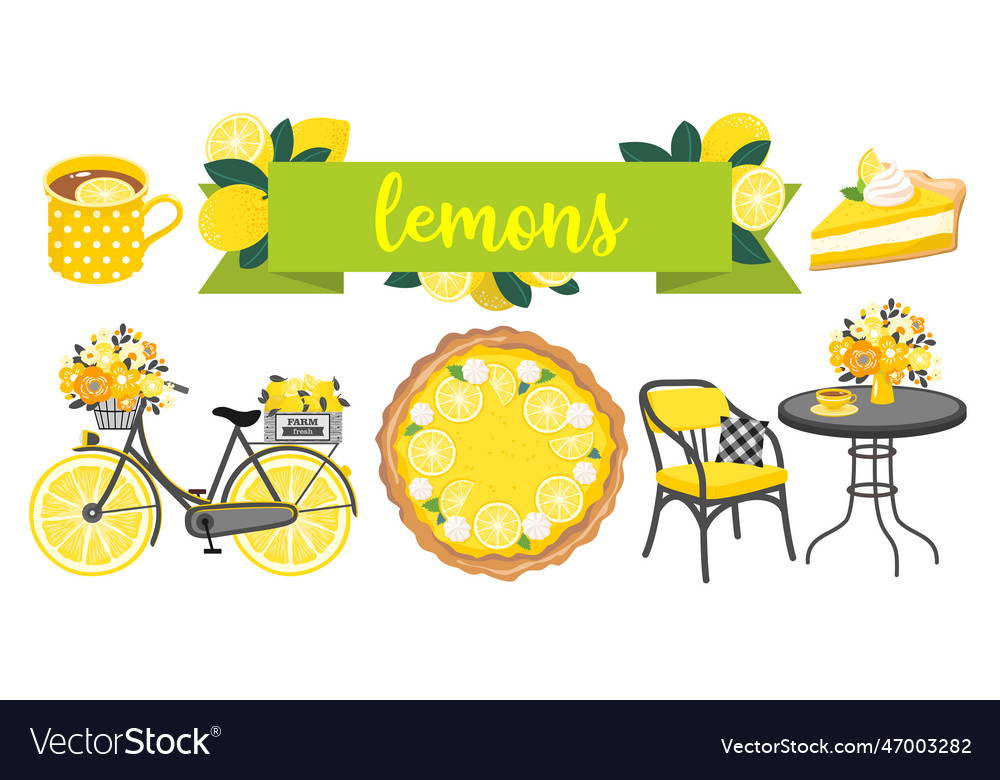 Lemons clip art set Royalty Free Vector Image - VectorStock