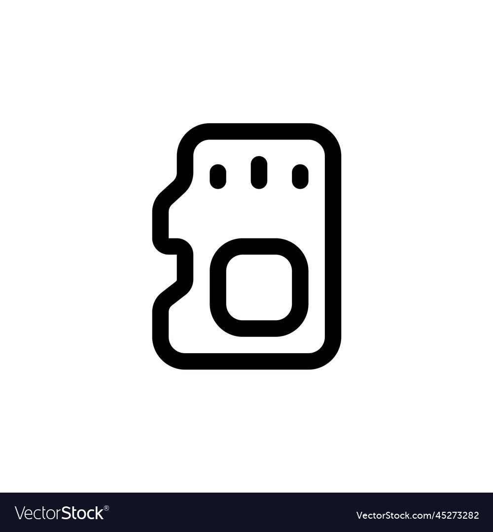 Memory Card Icon Computer Component Icon Outline Vector Image