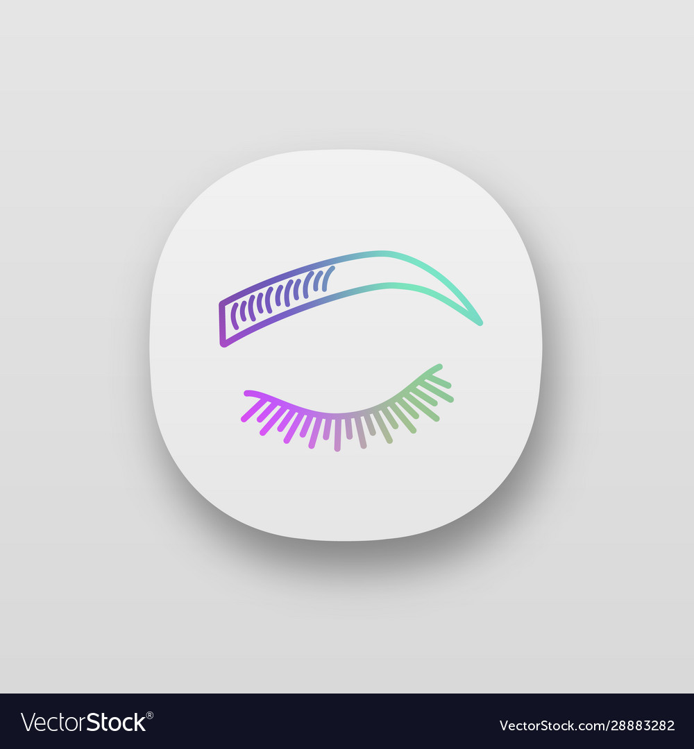 Microblading eyebrows app icon Royalty Free Vector Image