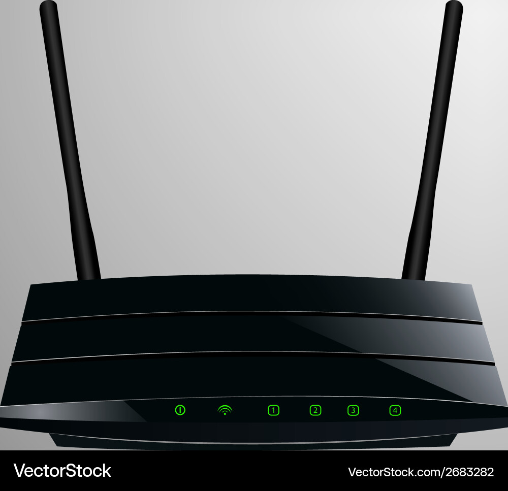 Realistic of a black router Royalty Free Vector Image