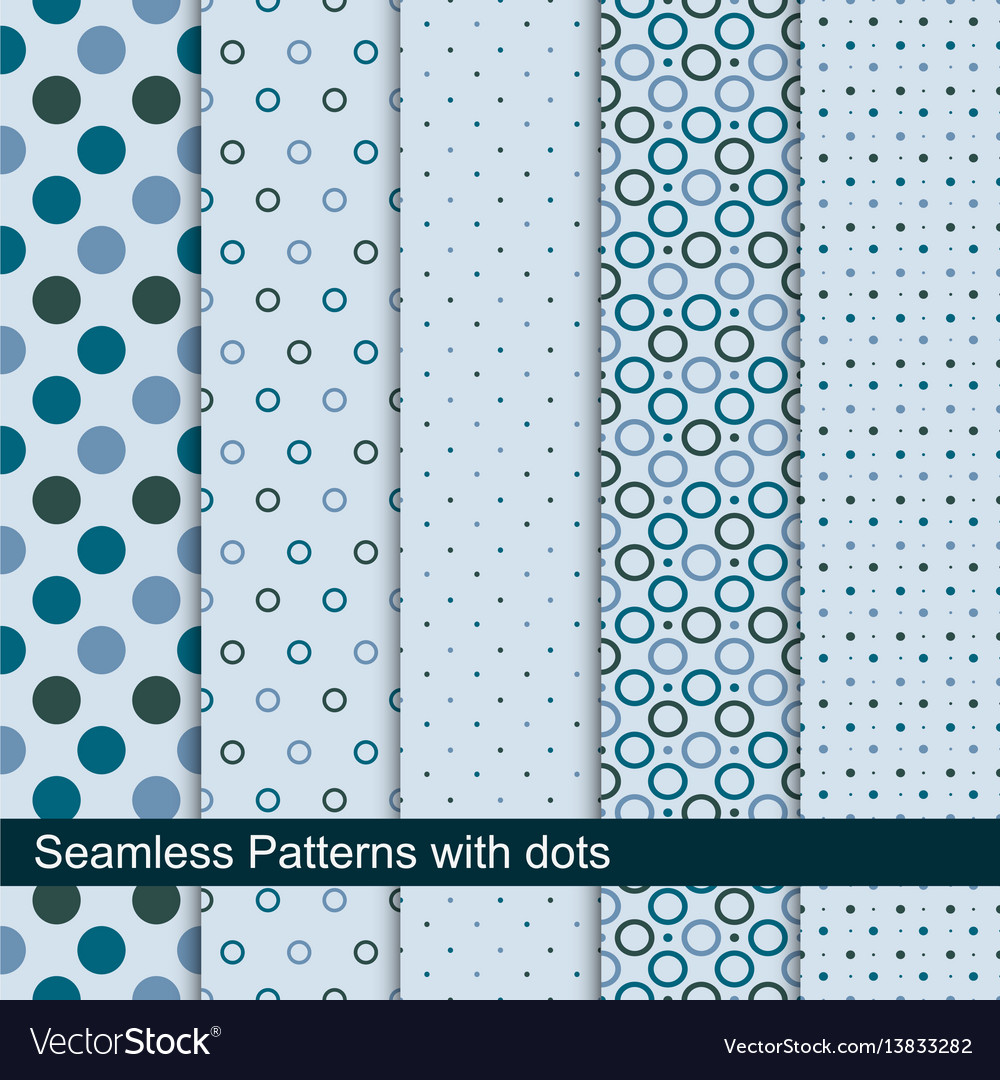 Simple dotted patterns seamless collection Vector Image